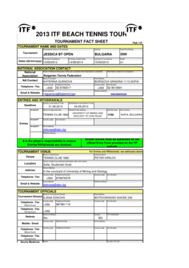 Fillable Online Sofia, BUL - 13.9.2013 - fact sheet - amended - ITF Fax Email Print - pdfFiller