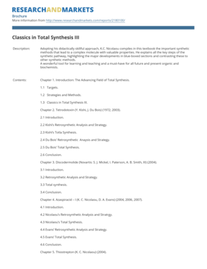 Classics In Total Synthesis Pdf - Fill Online, Printable, Fillable ...