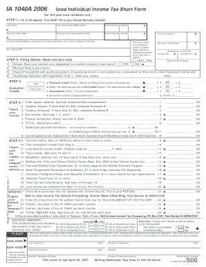 Fillable Online Iowa income tax short form booklet Fax Email Print ...