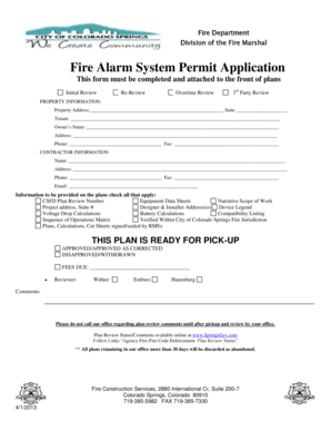 Fillable Online Fire Department Division of the Fire Marshal Fire Alarm ...