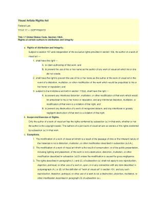 Fillable Online Visual Artists Rights Act Fax Email Print - pdfFiller