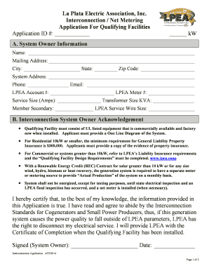 Fillable Online Interconnection Application - La Plata Electric ...