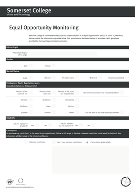 Fillable Online Equal Opportunities Document - Eteach Fax Email Print - pdfFiller