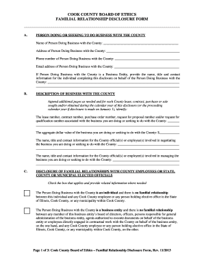 Fillable Online Familial Relationship Disclosure Form - Cook County Fax ...