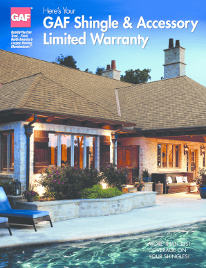 GAF Shingle & Accessory Limited Warranty - Fill and Sign Printable ...