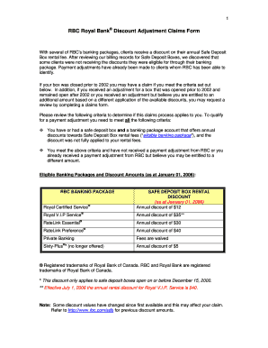 Fillable Online RBC ROYAL BANK ADJUSTMENT PAYMENT REQUEST Fax Email ...