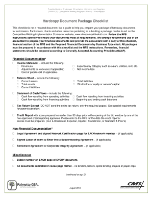Fillable Online Hardcopy Document Package Checklist Fax Email Print ...