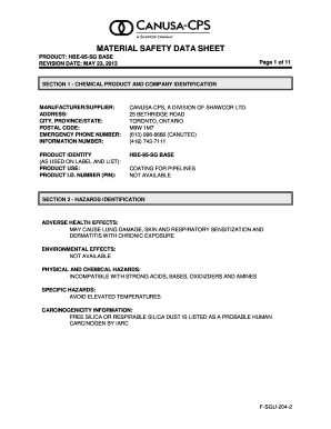 Fillable Online hbe 95 coating msds form Fax Email Print - pdfFiller