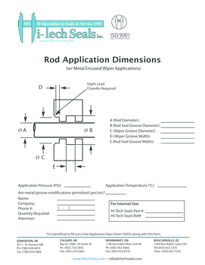 Fillable Online Rod Application Dimension Form (W/Metal Encased Wiper ...