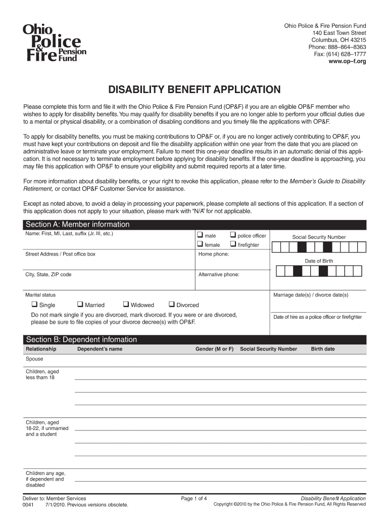 Fillable Online Disability Benefit Application Fax Email Print - pdfFiller