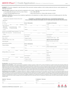 Fillable Online Printable Application - CAN Customers - AGCO Parts Fax ...