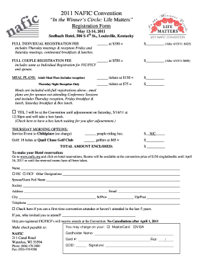 Fillable Online 2011 NAFIC Convention Fax Email Print - pdfFiller