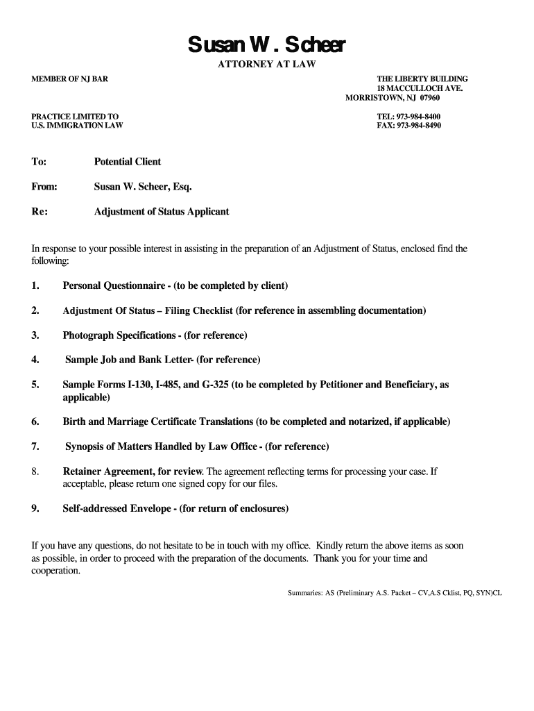 Fillable Online Adjustment of Status Documents Fax Email Print - pdfFiller