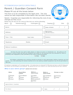 Fillable Online Download consent form - Peterborough United Football ...