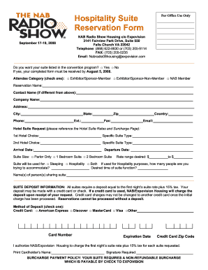 Fillable Online Hospitality Suite Reservation Form - Freeman Fax Email ...