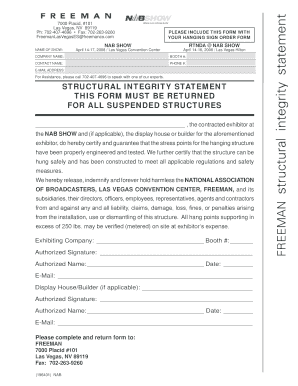 Fillable Online Structural integrity statement - Freeman Fax Email ...