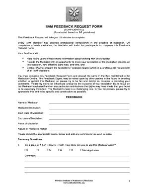 Fillable Online Feedback Request Form - IIAM Fax Email Print - pdfFiller