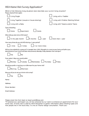 Fillable Online Complete the survey bapplicationb - Ikea Fax Email ...