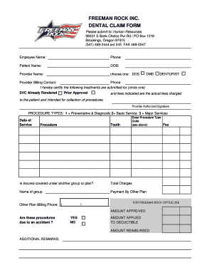 dental claim form Fill Online, Printable, Fillable, Blank - pdfFiller