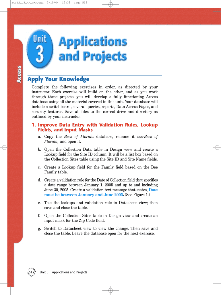 Fillable Online Unit 3 Applications and Projects Fax Email Print - pdfFiller