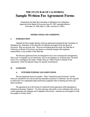 Fillable Online Sample Written Fee Agreement bFormsb Fax Email Print ...