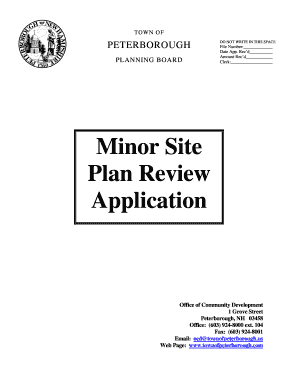 Fillable Online Minor Site Plan Review bApplicationb - Town of ...