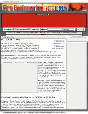 Fillable Online NOZZLE SETTINGS - Snohomish County Fire District 7 Fax ...