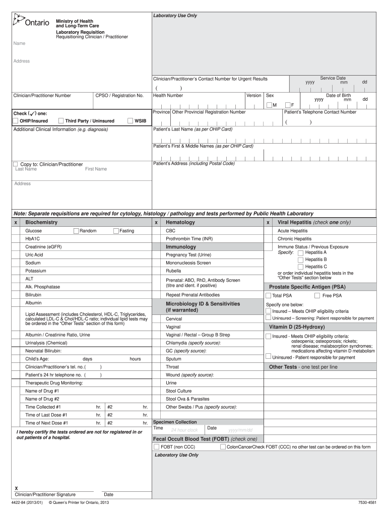 Printable Lab Requisition Form Template Printable Form Templates And 