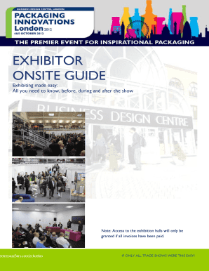 Fillable Online Exhibitor Onsite Guide - easyFairs Fax Email Print ...