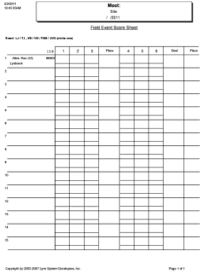 Hockey Score Sheet Forms and Templates - Fillable forms & Samples for ...