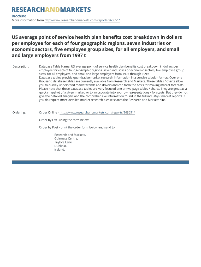 Fillable Online US Average Point of Service Health Plan Benefits Cost ...