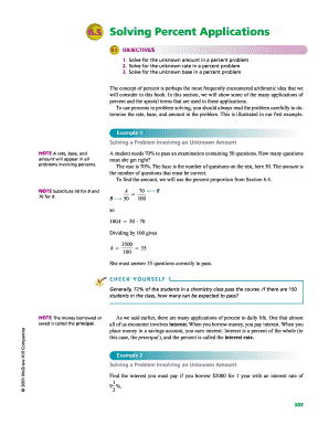 Fillable Online Solving Percent Applications Fax Email Print - pdfFiller