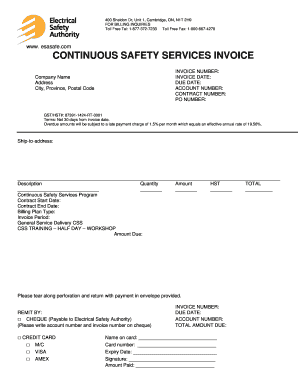 Fillable Online electrical safety authority invoice form Fax Email ...