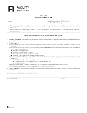 Fillable Online Suspension of Coverage Fax Email Print - pdfFiller