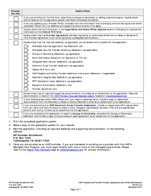Fillable Online IHCP Hospital and Facility Provider Application and ...