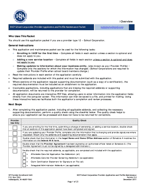 Fillable Online IHCP School Corporation Provider Application and ...