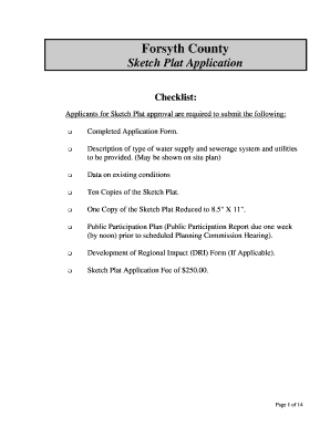 Fillable Online Sketch Plat Application Fax Email Print - pdfFiller