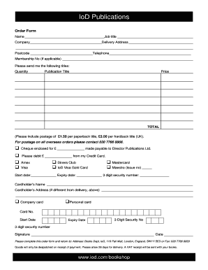 Fillable Online IoD Publications Fax Email Print - pdfFiller