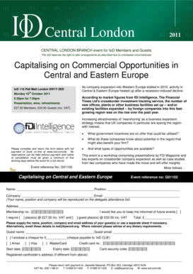 Fillable Online IoD CLB booking form Fax Email Print - pdfFiller