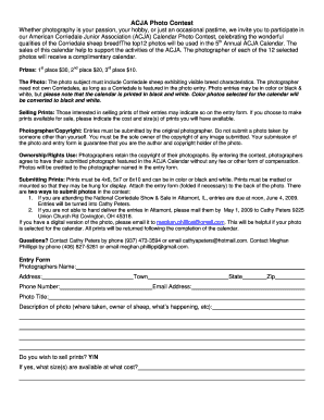 Fillable Online ACJA Photo Contest Fax Email Print - pdfFiller