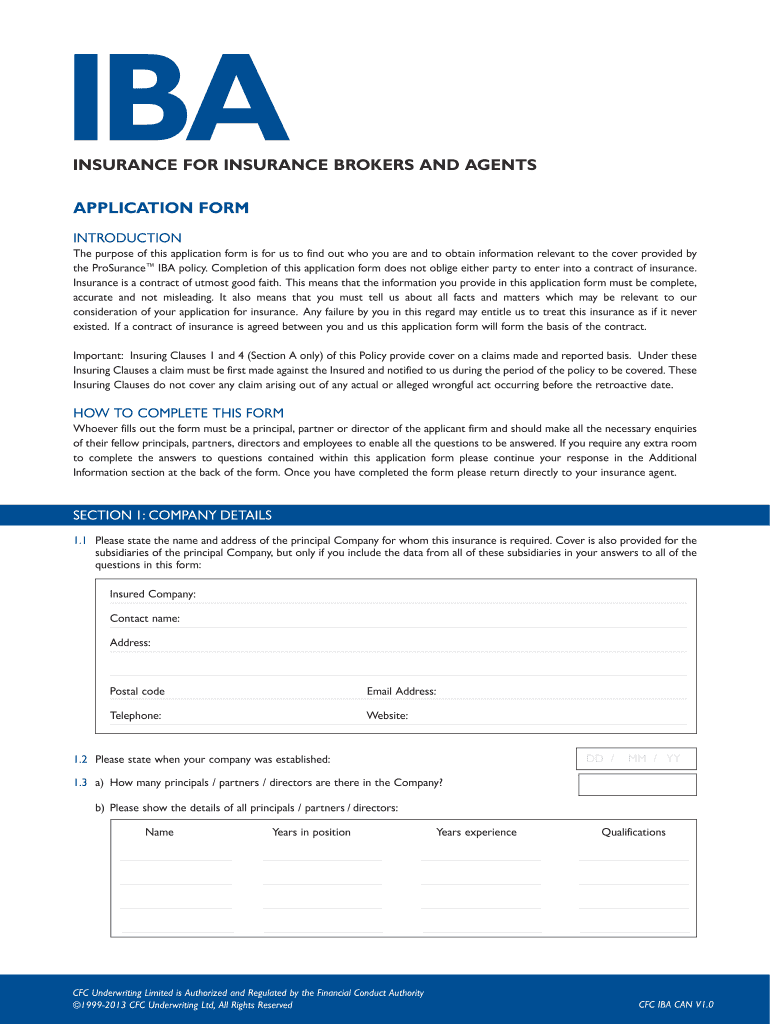 Fillable Online Insurance for Insurance Brokers and Agents Fax Email ...