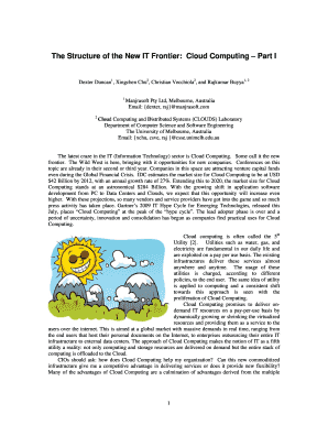 Fillable Online The Structure of the New IT Frontier: Cloud Computing ...