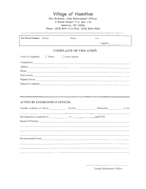Fillable Online Complaint of Violation Form Fax Email Print - pdfFiller
