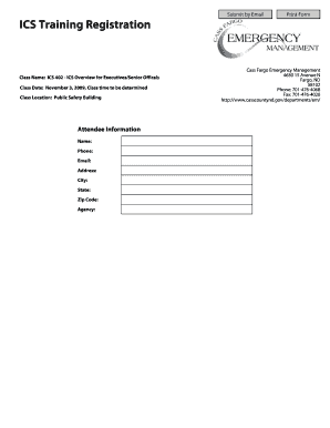 Fillable Online casscountynd ICS 402 Registration Form.pdf - Cass ...
