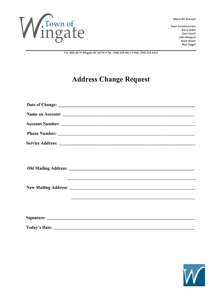 Fillable Online Address Change Request Form Fax Email Print - pdfFiller