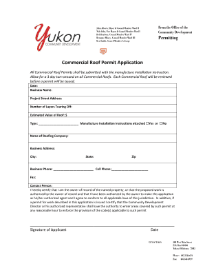 Fillable Online cityofyukonok Commercial Commercial Roof Permit ...