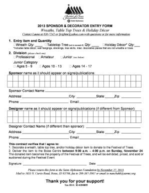 Fillable Online saintalphonsus Wreath Form 2013.DOC - saintalphonsus ...