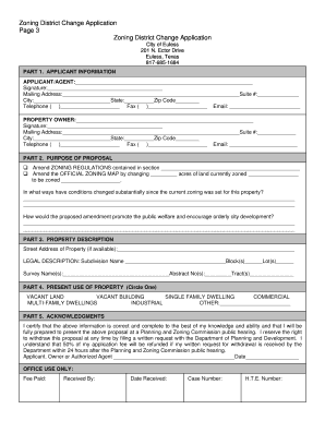 Fillable Online eulesstx ZONING APPLICATION - City of Euless Fax Email ...