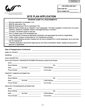 Fillable Online Site plan application completed in full Fax Email Print ...