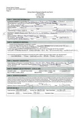 Fillable Online eulesstx Zoning District Change - eulesstx Fax Email ...